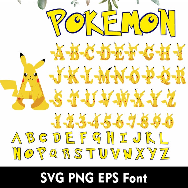 Pikachu Font Svg - Etsy Australia