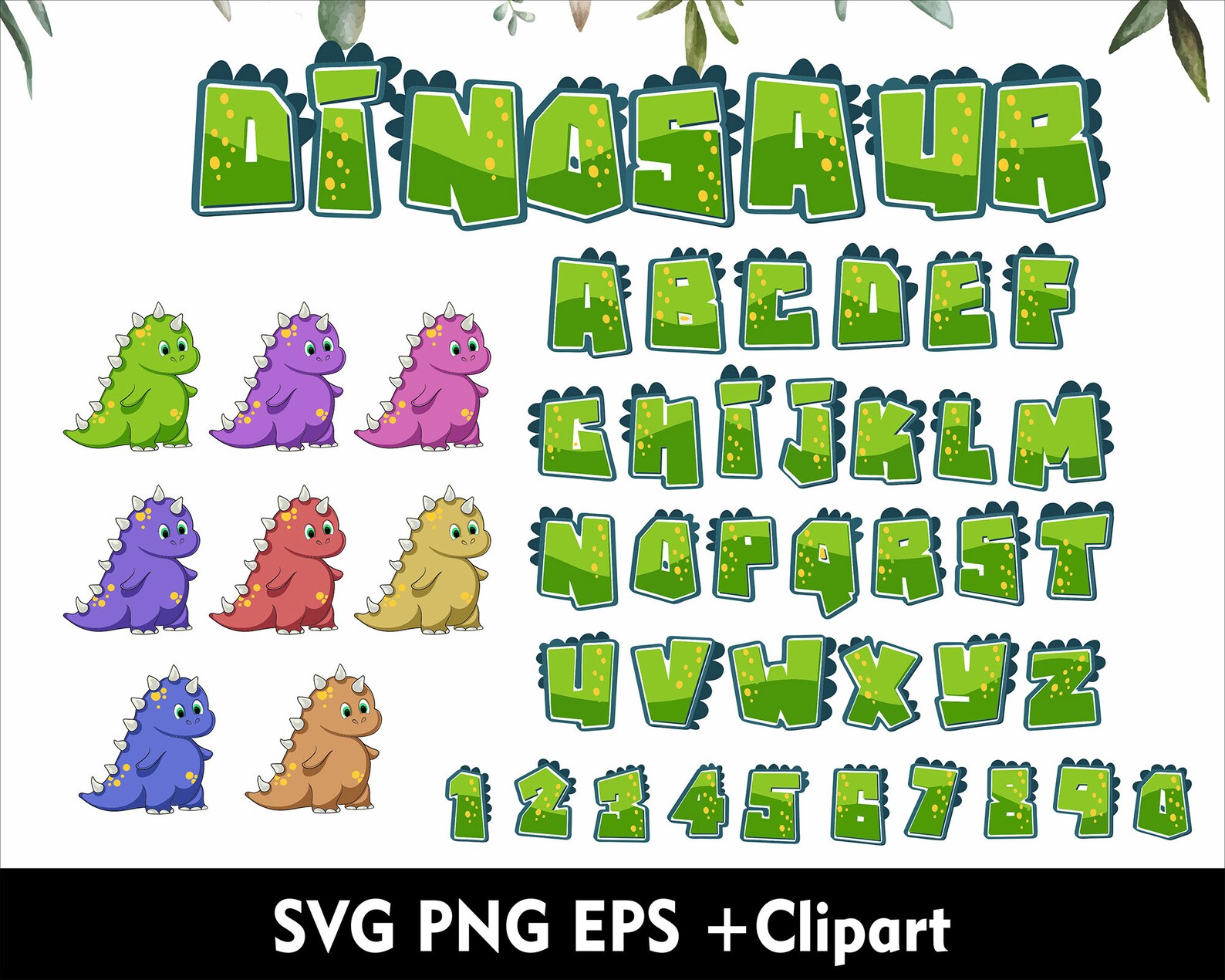 Dinosaur Font Svg Dinosaur Alphabet Svg Dino Kids Alphabet Trex Font ...