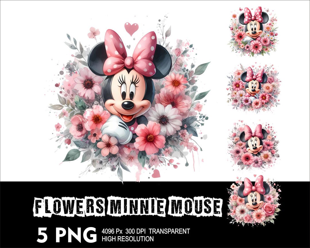 Flowers Minnie 5 PNG Design High Resolution Transparent Background ...