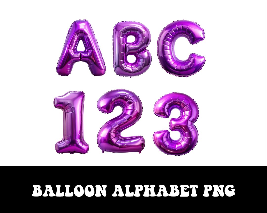 Party Balloon Purple Alphabet Png Birthday Png Alphabet Party Png Font ...