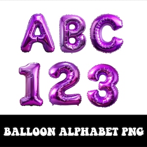 Party Balloon Purple Alphabet Png Birthday Png Alphabet Party Png Font ...