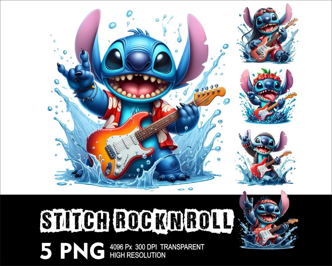 Rock N Roll Stitch 5 PNG Design High Resolution Transparent Background ...