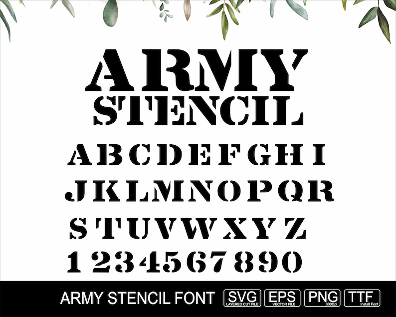 Army Stencil Font SVG Military Alphabet Svg Distressed Army - Etsy Canada