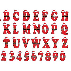 Christmas Doodle Alphabet BUNDLE 6 Set PNG Christmas Letters Santa Elf ...