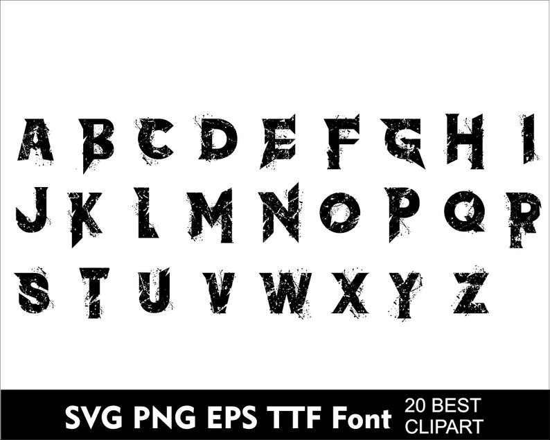 Dark Stencil Font SVG Army Alphabet Svg Distressed Army Font for Cricut ...