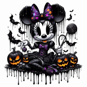 Halloween Gothic Minnie 5 PNG Design High Resolution Transparent ...