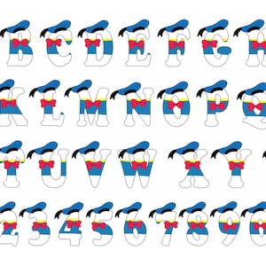 Donald Doodle Alphabet Duck Letters Alphabet Donald Pluto Daisy Goofy ...