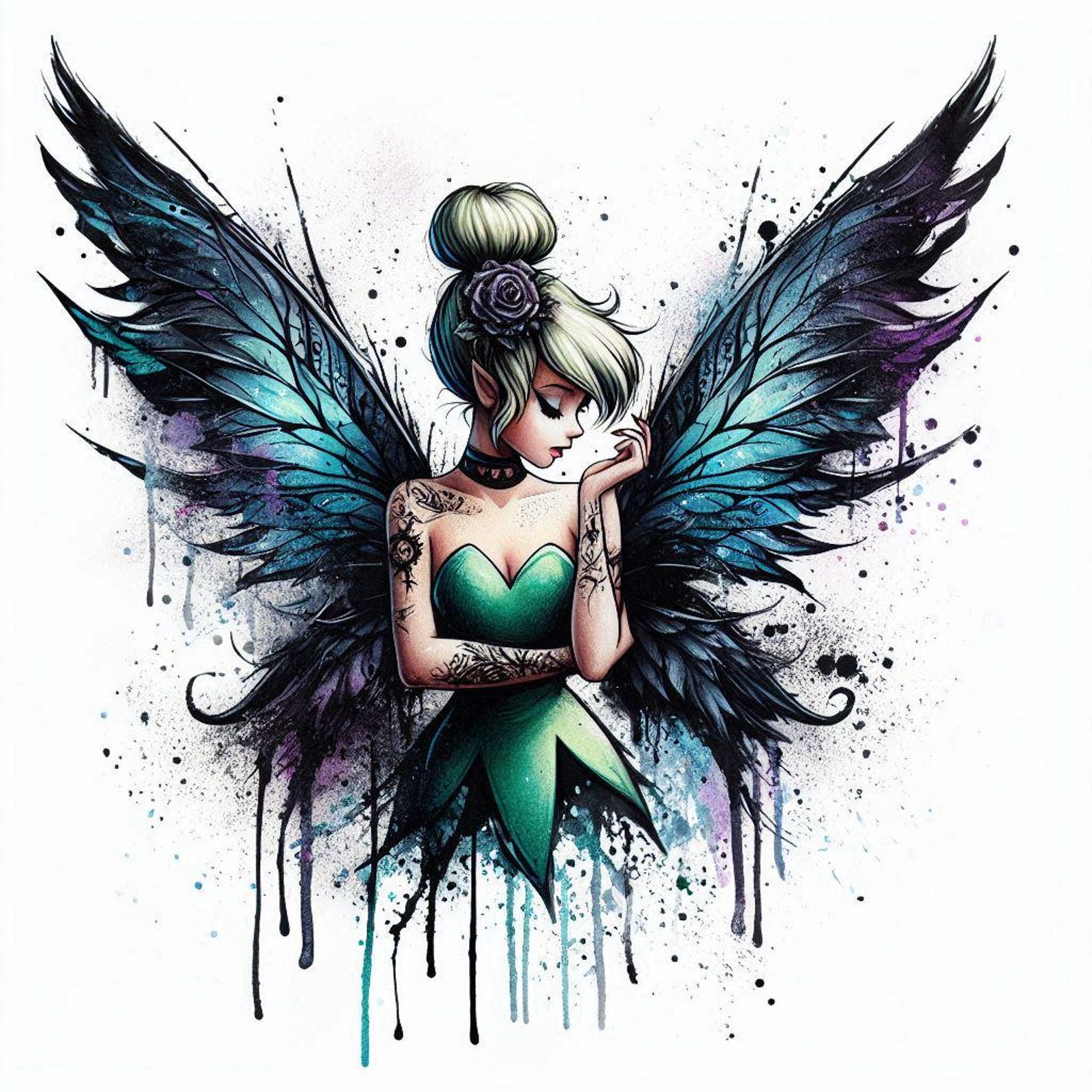 Gothic Tinkerbell PNG Cute Dark Images 5 PNG Design High Resolution ...