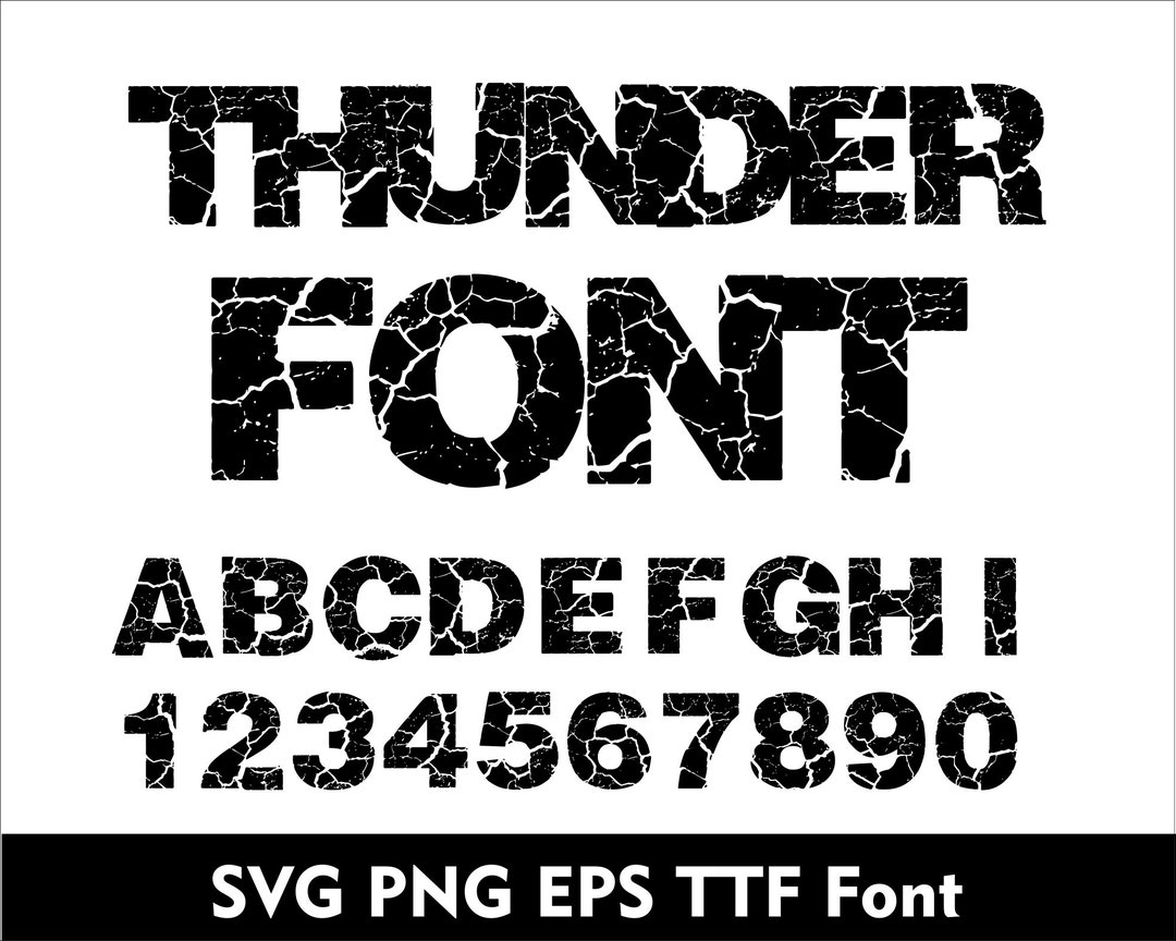 Thunder Font SVG Alphabet Svg Thunder Font for Cricut Svg Png Eps TTF ...