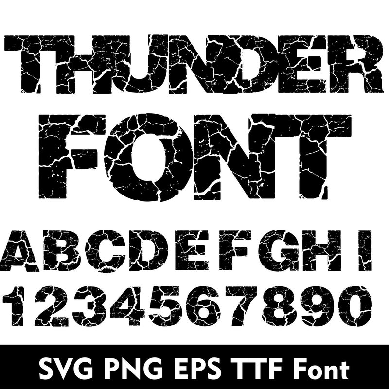 Thunder Font - Etsy