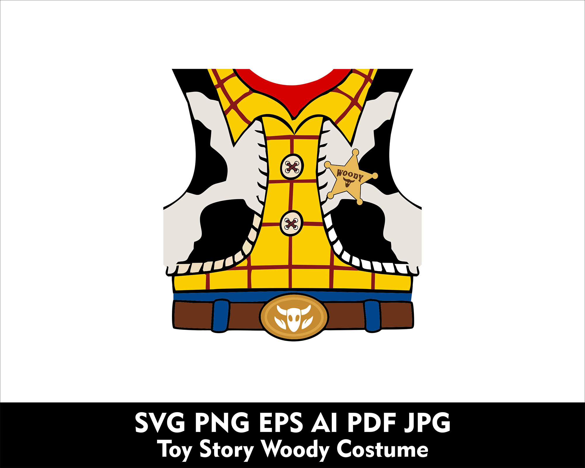Toy Story Woody Costume Svg Woody Toy Story Costume Svg Png Eps Sheriff ...