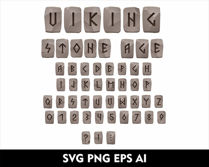 Viking Stone Font Svg Viking Alphabet Viking Stone Letters - Etsy