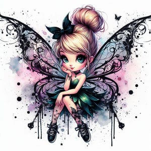 Gothic Tinkerbell PNG Cute Dark Images 5 PNG Design High Resolution ...