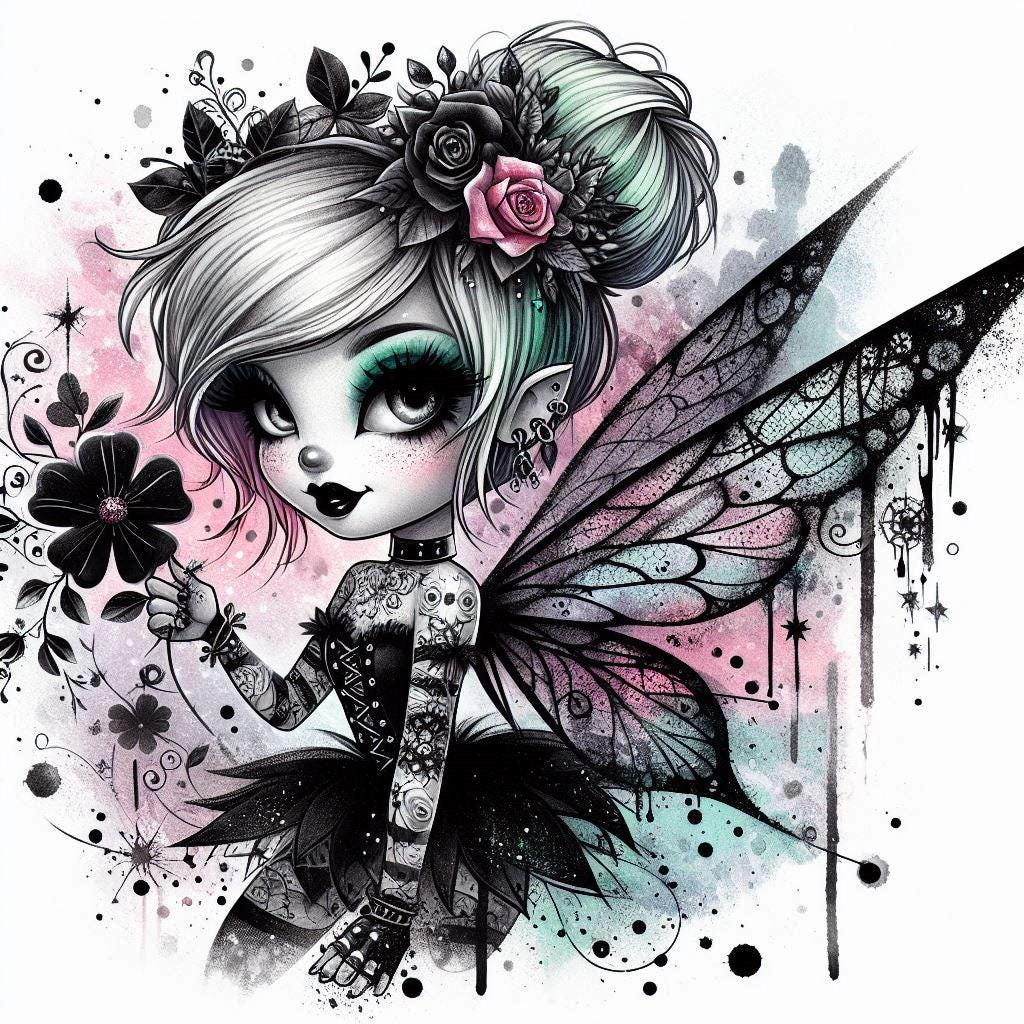 Gothic Tinkerbell PNG Cute Dark Images 5 PNG Design High Resolution ...
