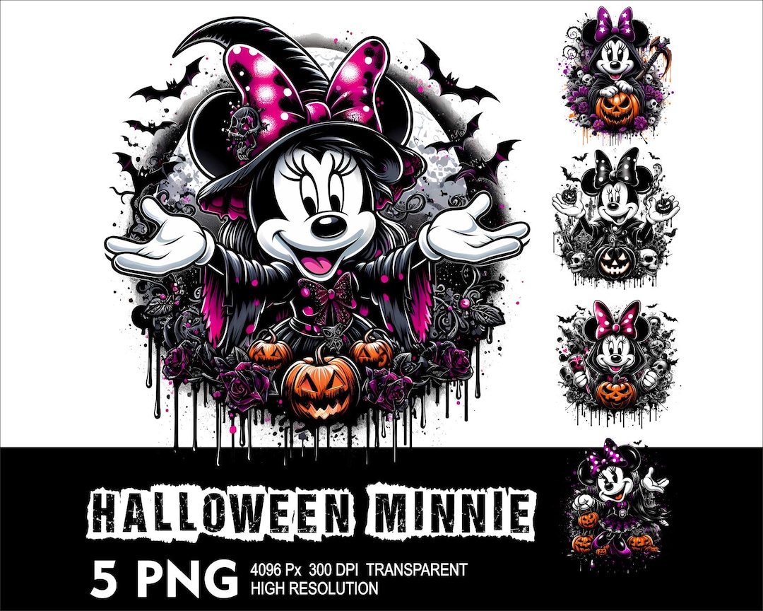 Halloween Minnie 5 PNG Design High Resolution Transparent Background ...