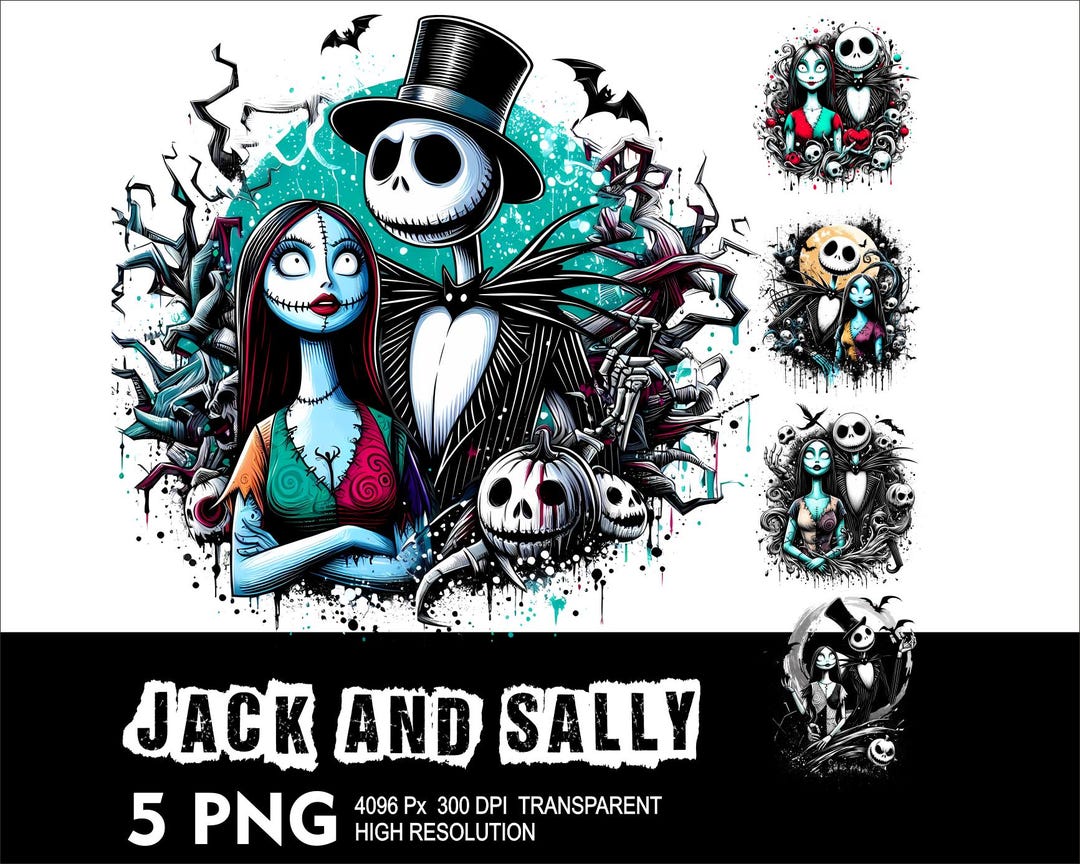 Halloween Jack and Sally 5 PNG Design High Resolution Transparent ...