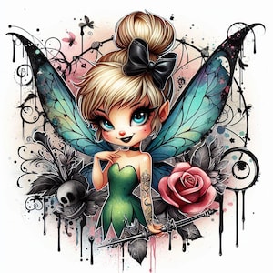 Gothic Tinkerbell PNG Cute Dark Images 5 PNG Design High Resolution ...