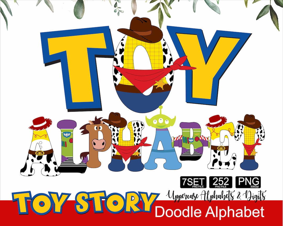 Toy Story Doodle Alphabet BUNDLE 7 Set Toys Story Font Png Alphabet ...