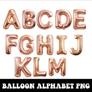 BUNDLE 10 Colors Balloon Alphabet Png Birthday Png Alphabet Party Png ...