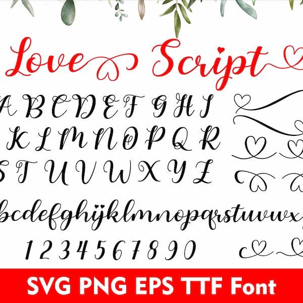 Heart Font Svg - Etsy