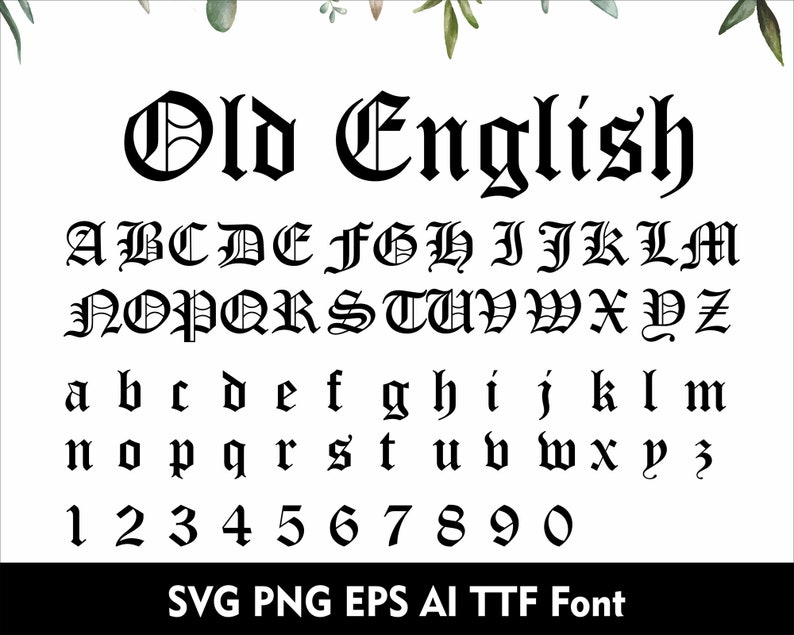 Old English Font Old English SVG Letters Roman Font Latin Font Old ...