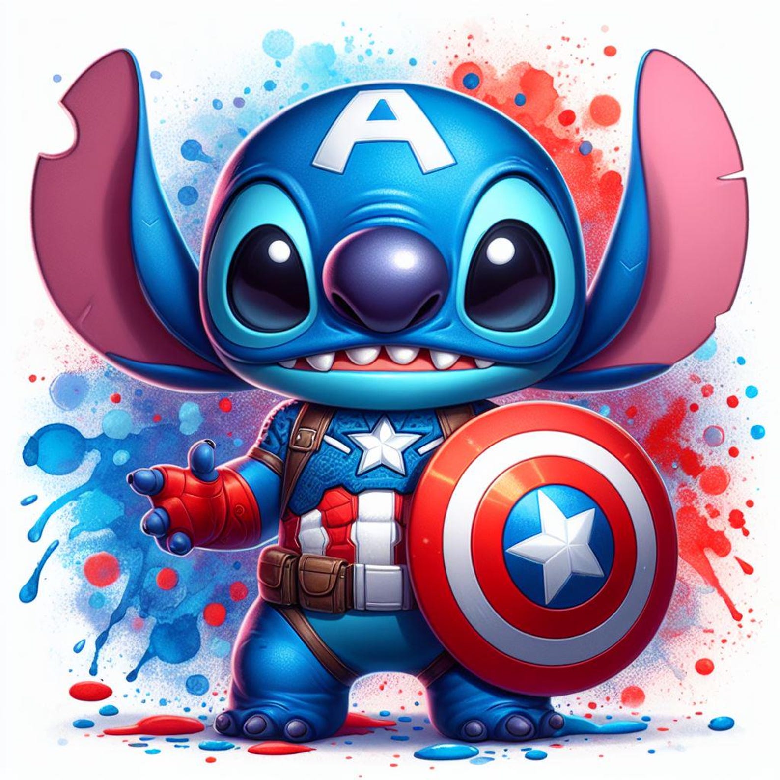 Captain Hero Stitch 5 PNG Design High Resolution Transparent Background ...