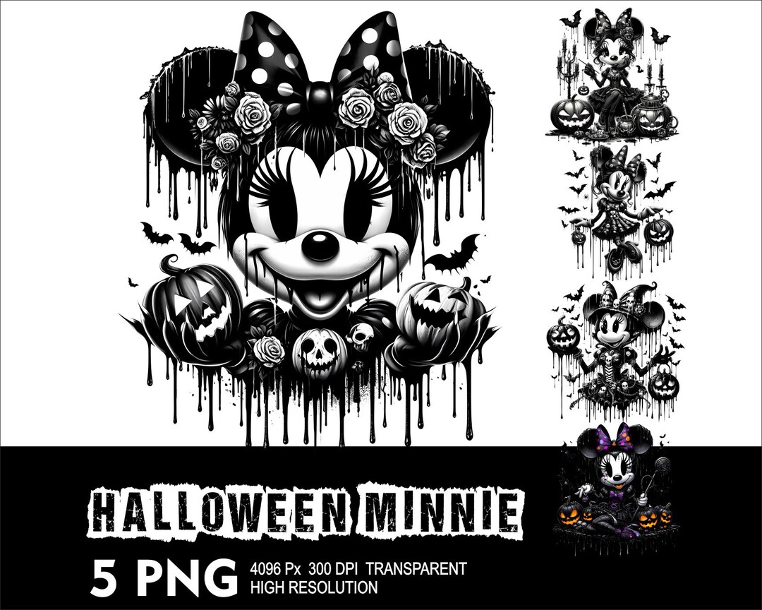 Halloween Gothic Minnie 5 PNG Design High Resolution Transparent ...