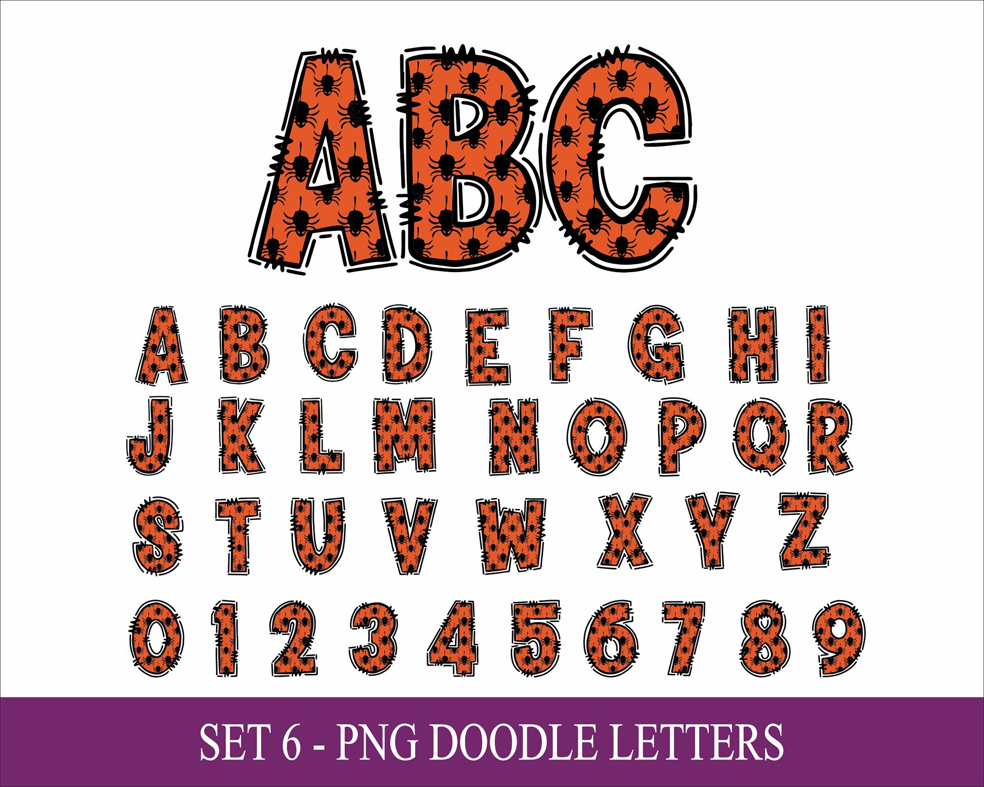 Halloween Alphabet BUNDLE Halloween Day Font Spooky Alphabet Haloween ...