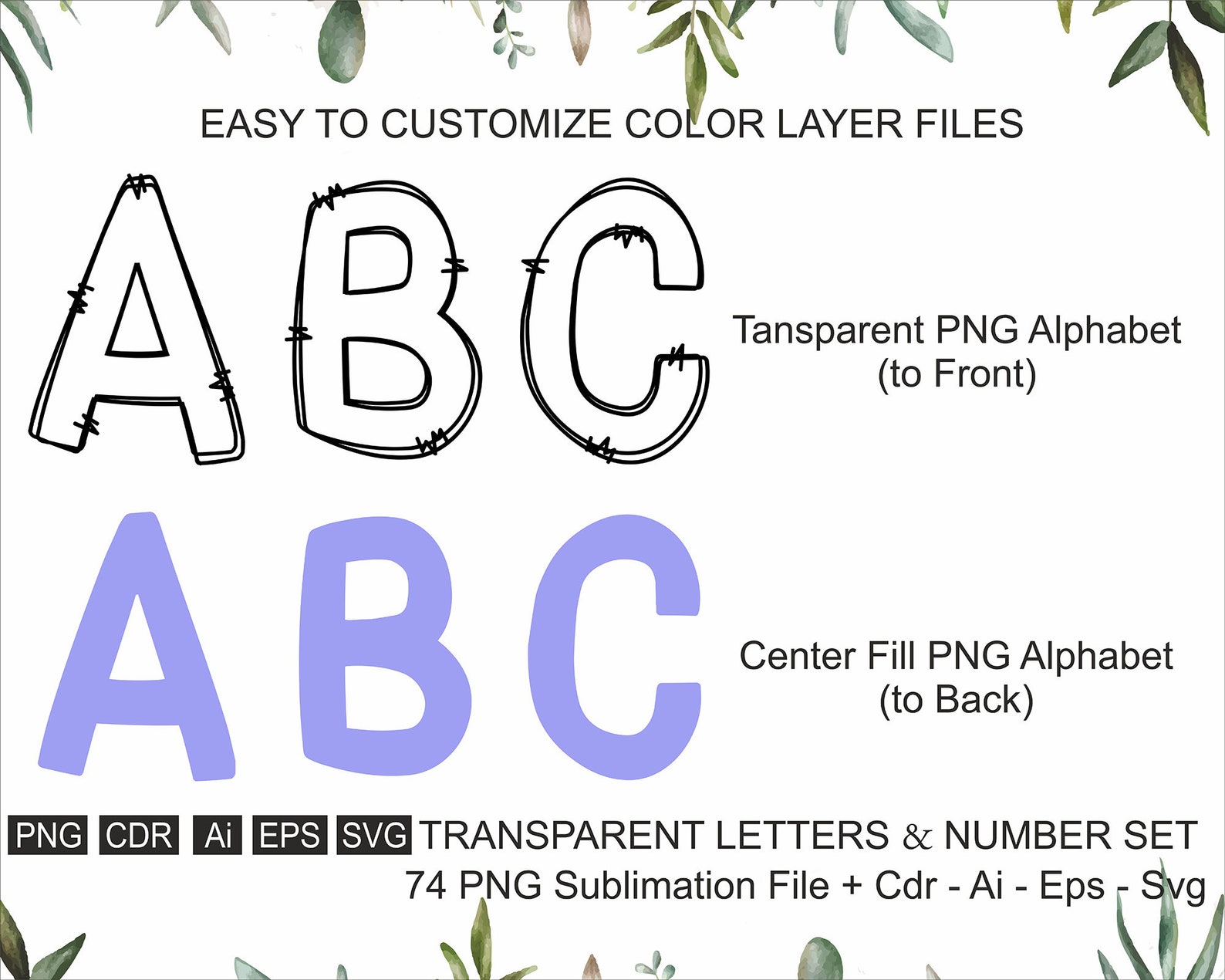 BUNDLE Doodle Letters PNG Transparent Doodle Alphabet Hand Drawn ...