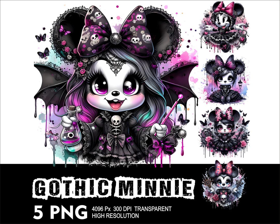 Gothic Minnie 5 PNG Design High Resolution Transparent Background ...
