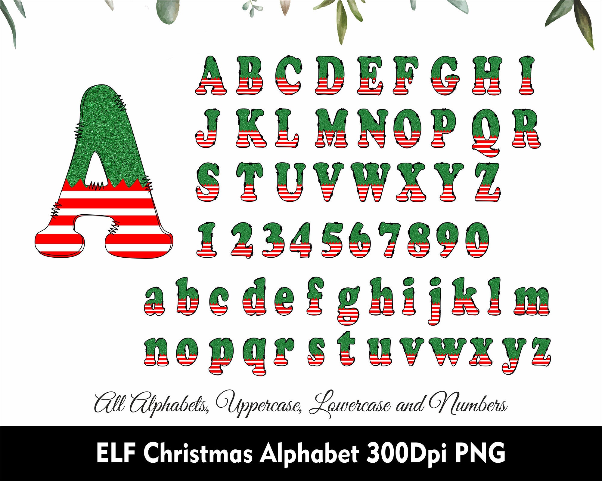 Christmas ELF Doodle Letters Xmas Elf Alphabet Merry Christmas Doodle ...