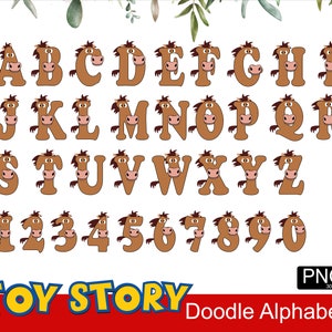 Toy Story Doodle Alphabet BUNDLE 7 Set Toys Story Font Png Alphabet ...