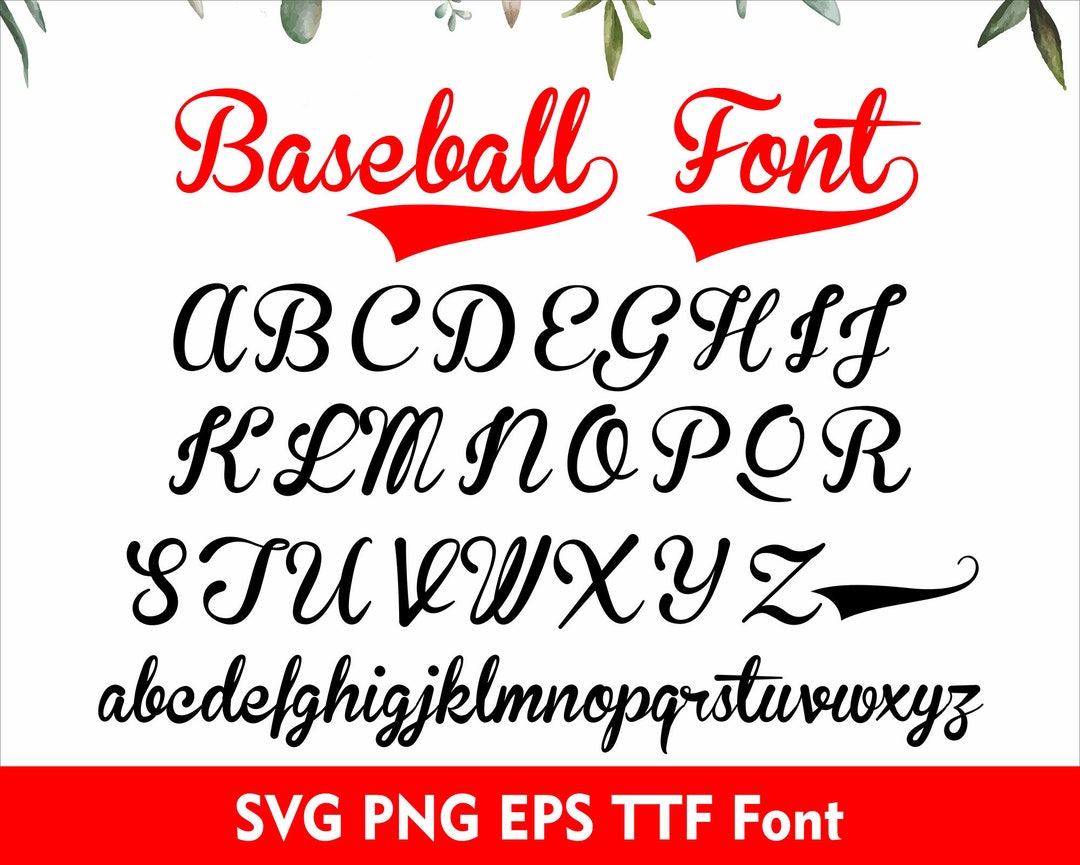 Baseball Font Svg With Tail Baseball Alphabet Baseball Script Font ...
