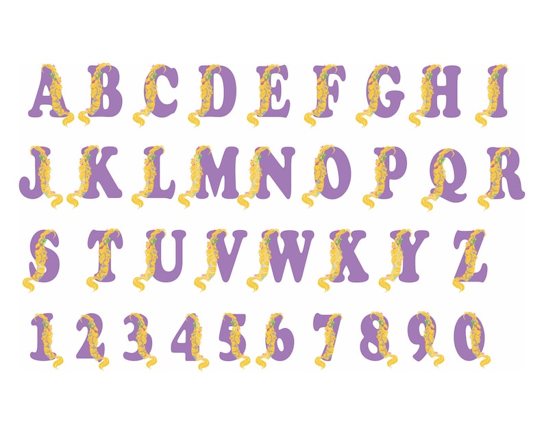 Princess Font 4 Set Princess Doodle Alphabet Frozen SVG, Belle Svg ...