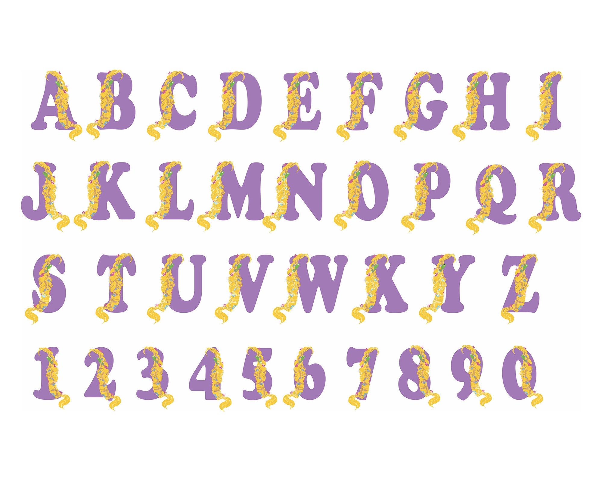 Princess Font 4 Set Princess Doodle Alphabet Frozen SVG, Belle Svg ...