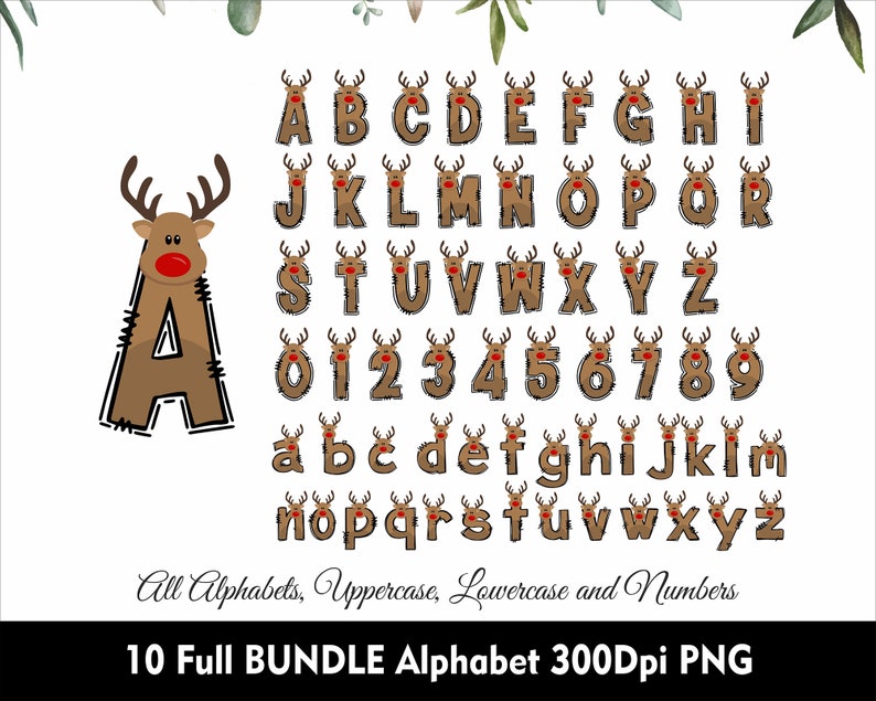 Christmas Doodle Letters 10 Sets BUNDLE Christmas Alphabet Merry ...