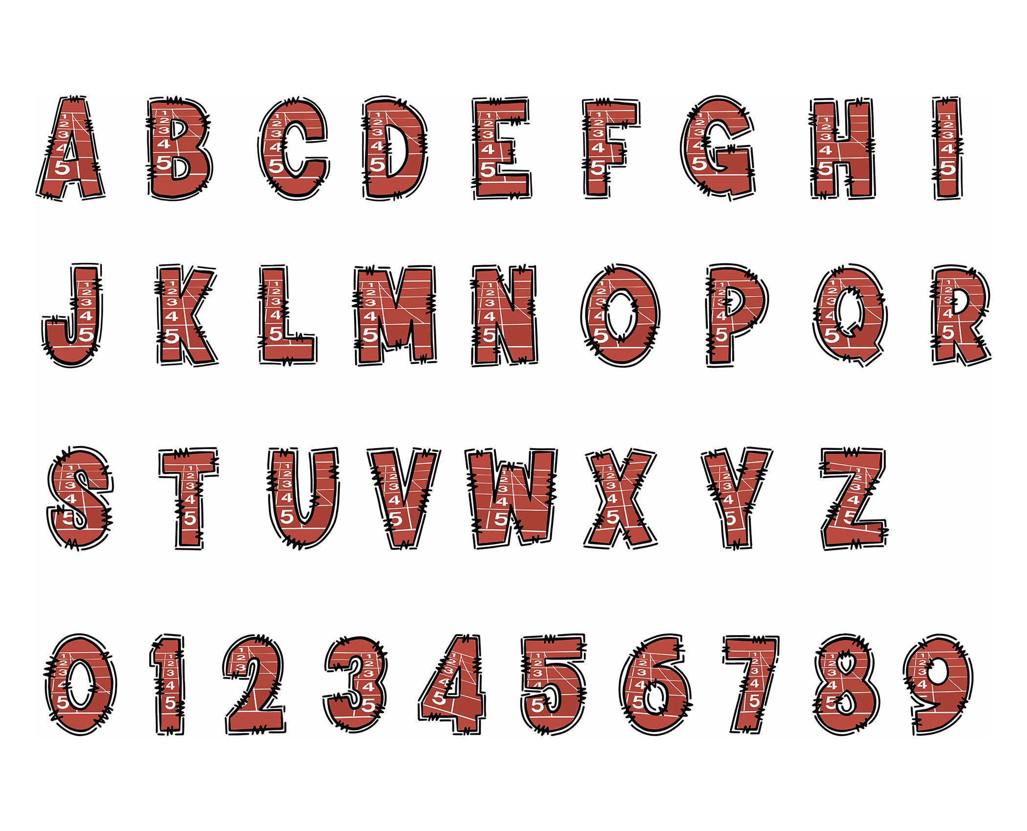 Race Doodle Alphabet BUNDLE 3 Set Png Runner Track Line Letters Run ...