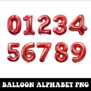 Party Balloon Red Alphabet Png Birthday Png Alphabet Party Png Font ...