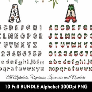 Christmas Doodle Letters 10 Sets BUNDLE Christmas Alphabet Merry ...