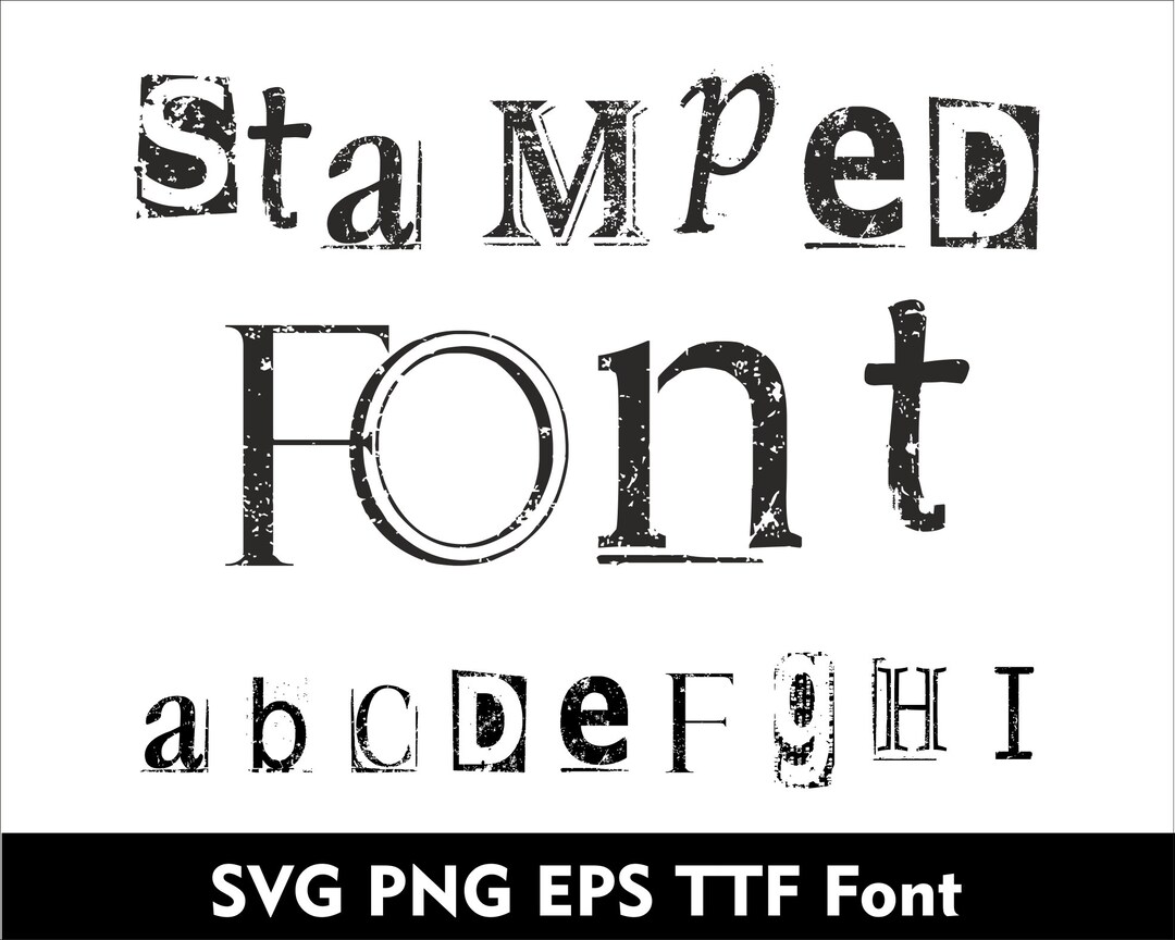 Stamped Font SVG Stamped Alphabet Svg Stamped Font for Cricut Svg Png ...