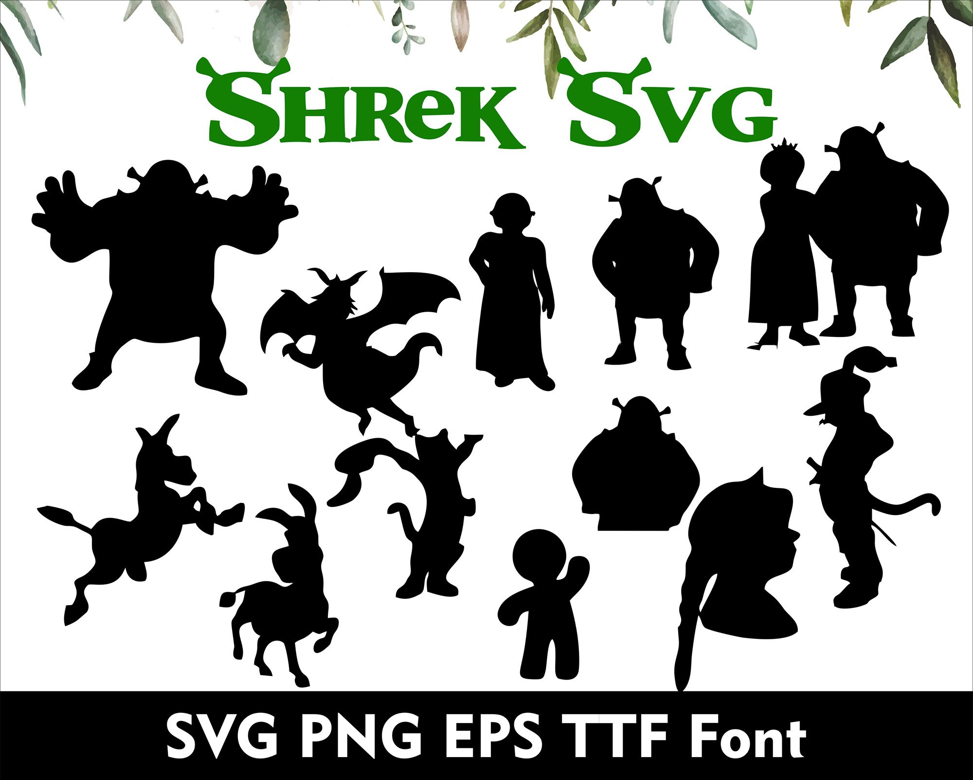 Cartoon Shrek Font Clipart Shrek Font TTF SVG Clipart for - Etsy UK
