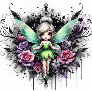 Gothic Tinkerbell PNG Cute Dark Images 5 PNG Design High Resolution ...