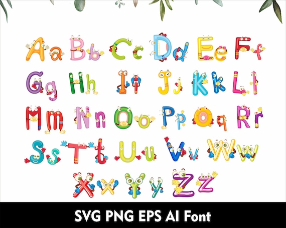 Cartoon Writing Alphabet