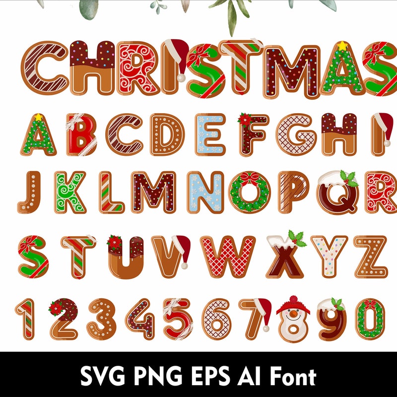 Gingerbread Font Svg - Etsy