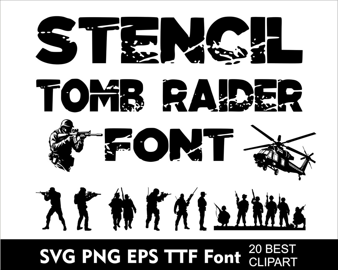 Stencil Raider Font SVG Army Alphabet Svg Distressed Army Font for ...