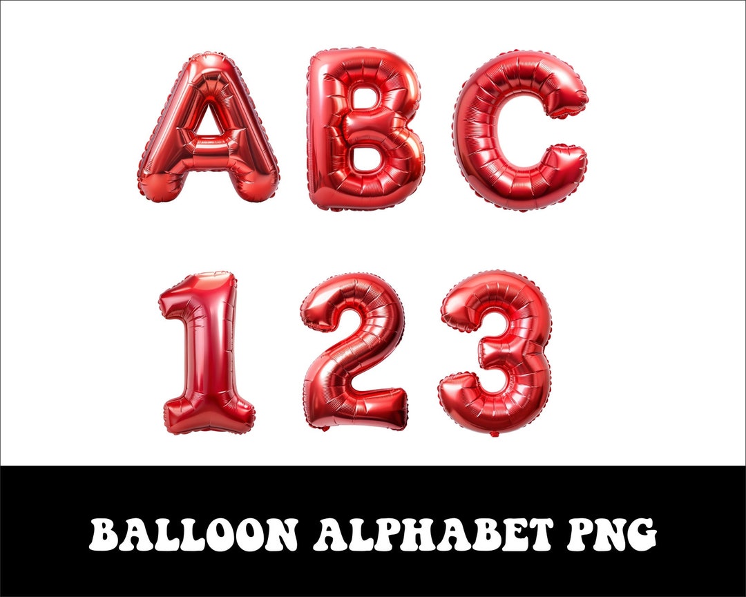 Party Balloon Red Alphabet Png Birthday Png Alphabet Party Png Font ...