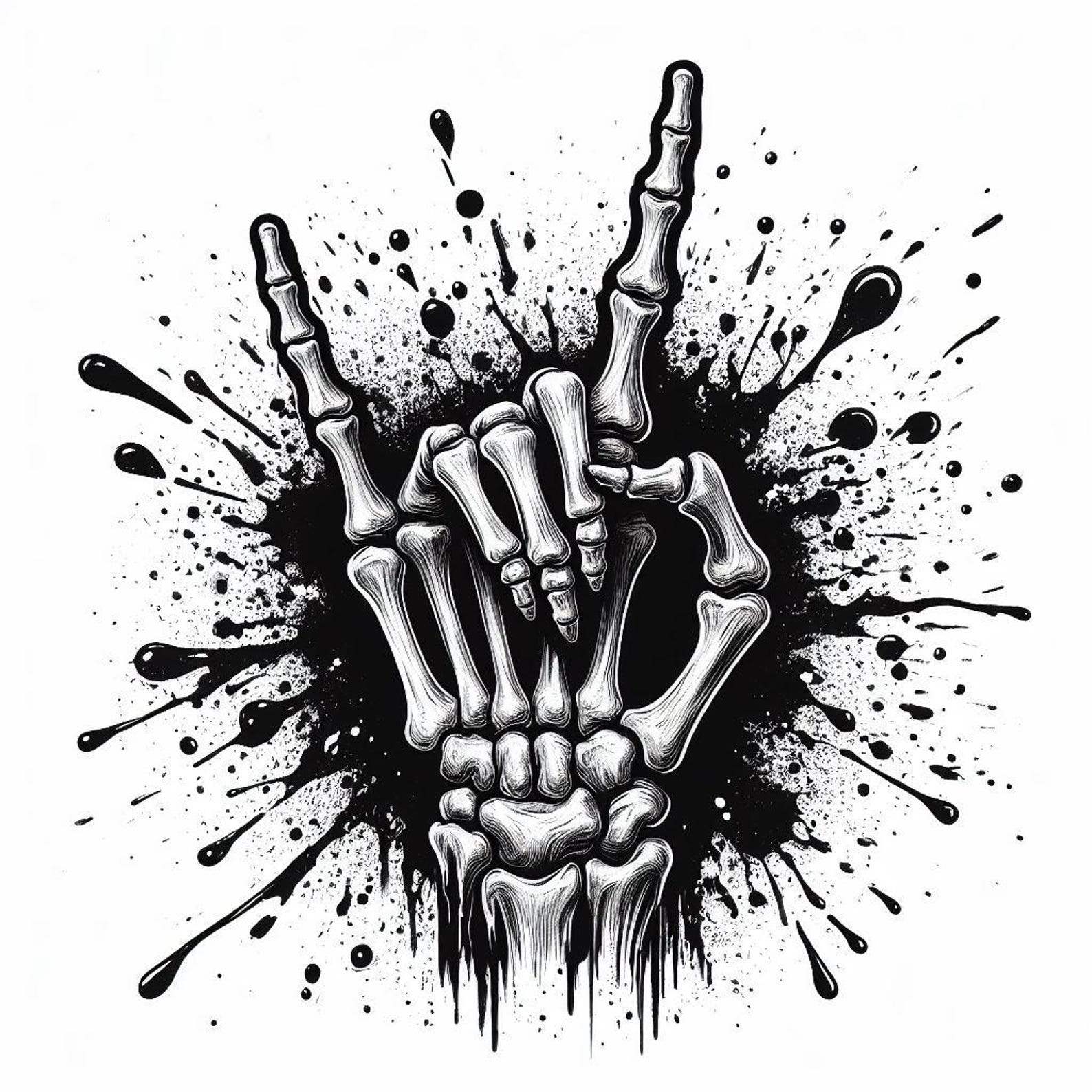 Rock N Roll Skeleton 5 PNG Design High Resolution Transparent ...