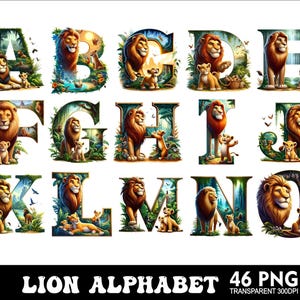 Lion Alphabet Png Birthday Png Alphabet Party Png Font Lion Letters Png ...