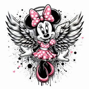 5 PNG Angel Mouse Girl Splash and Watercolor Transparent PNG File for ...