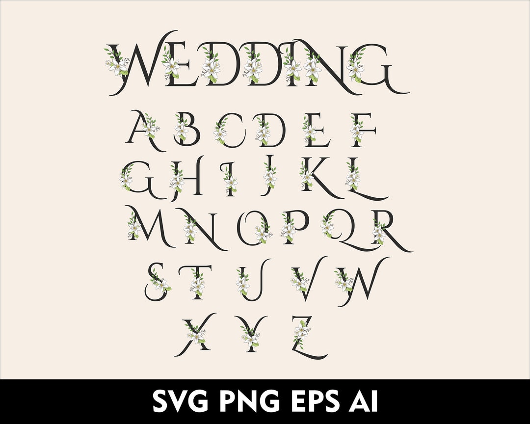 Vintage Wedding Font SVG Wedding Alphabet Svg Png Eps Font Vintage ...